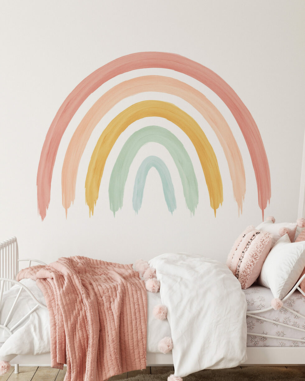 Pastel Watercolour Large Rainbow Wall Decal | Hello Dolly Designs